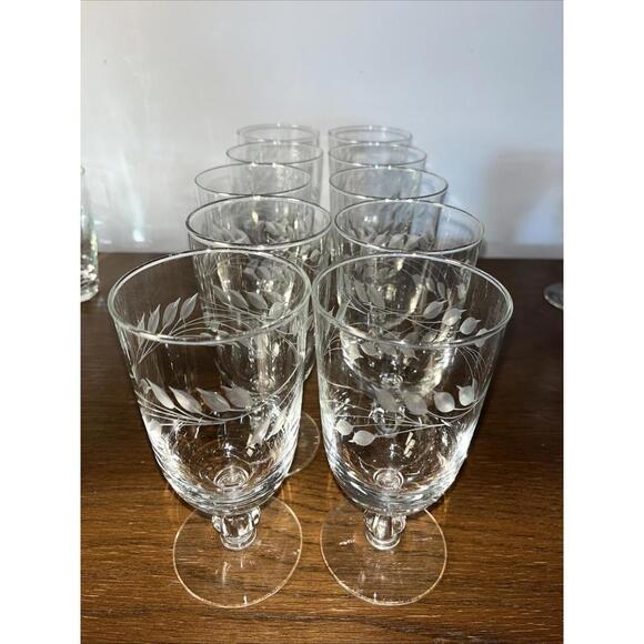 Libbey | Other | Libby Blown Glass Wheat Pattern Stemmed Glasses ...